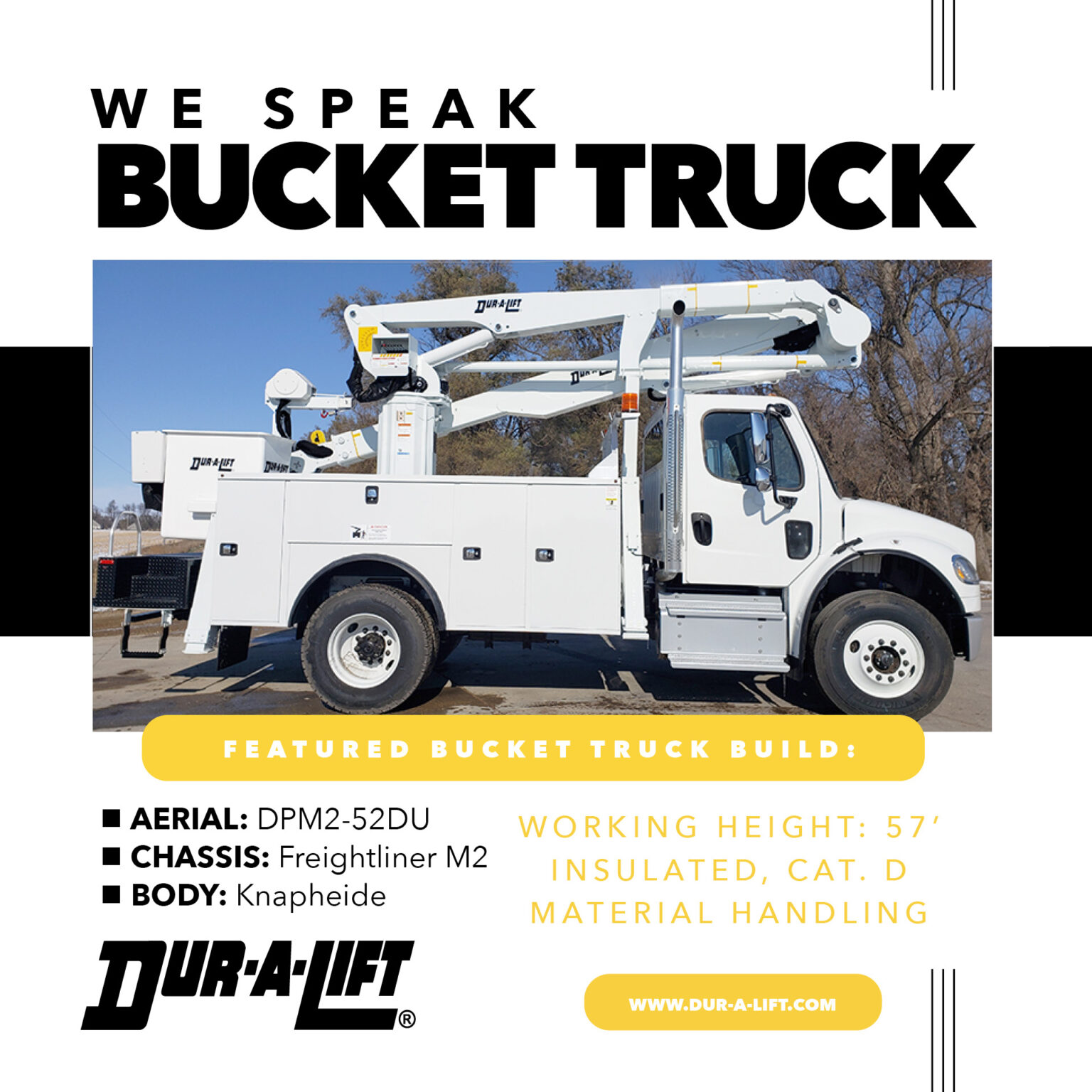 Bucket Truck Build: DPM2-52DU | 57’ Working height | Material Handling ...